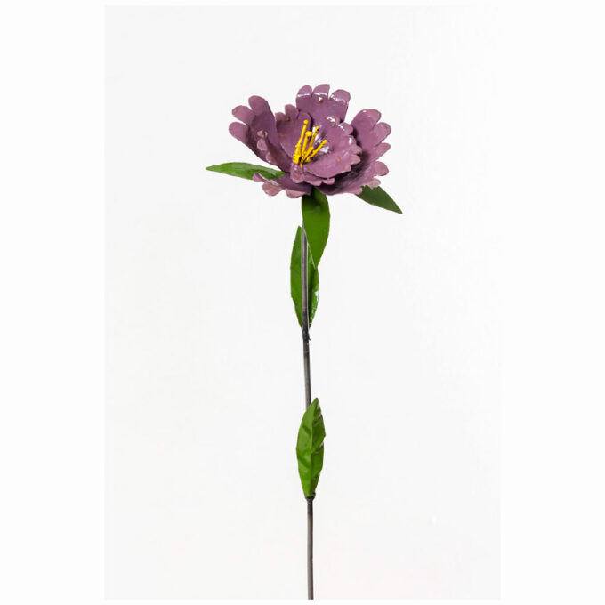 METAL HIBISCUS PURPLE FLOWER - Zimba-Arts | Handmade Recycled Art